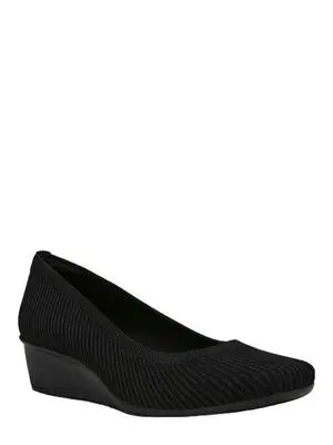 Anne Klein Wedge Pump - Black Knit