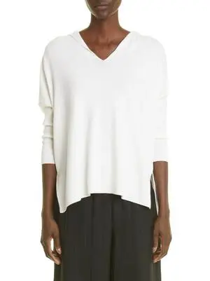 Lafayette 148 New York Hooded Wool Sweater - Cloud