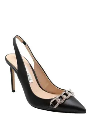 CHARLES DAVID Reeling Slingback Pump - Black Leather
