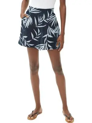 Michael Stars Leaf Print Gauze Shorts - Navy Combo