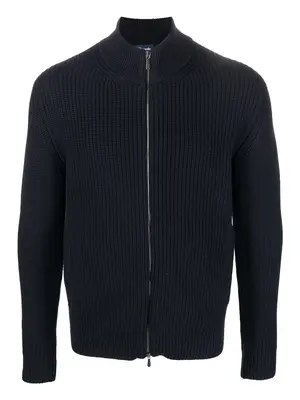 DRUMOHR Merino-wool Zip-up Cardigan - Blue
