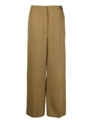 Khaite High-waist Straight-leg Trousers - Green