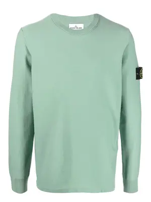 Stone Island Compass-patch Crewneck Jumper - Green