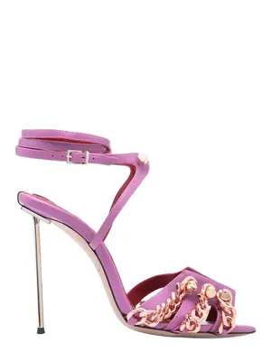 HARDOT 120mm Chain-detail Heeled Sandals - Purple