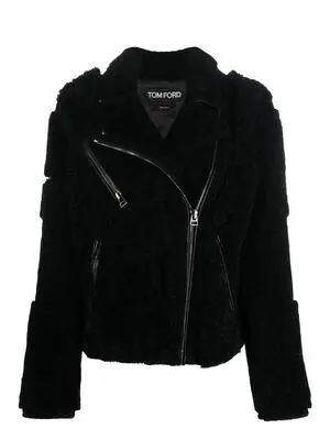 TOM FORD Shearling Zipped Jacket - Black