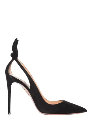 AQUAZZURA 105mm Bow Tie Pumps - Black