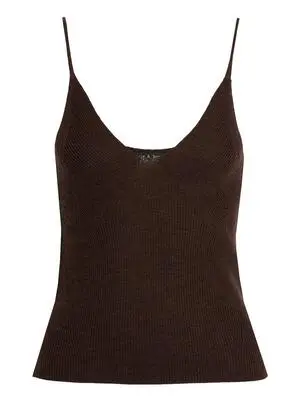 Rag & Bone Selah Ribbed Wool-blend Tank - Chocolate