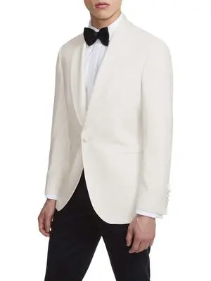JACK VICTOR Ethan Trim Fit Solid Wool Dinner Jacket Cream