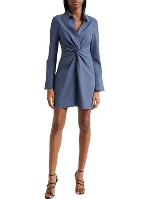 Cinq À Sept Cinq À Sept McKenna Front Twist Mini Shirtdress Shadow