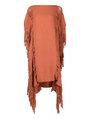 Voz Fringe-detail Long Top - Orange