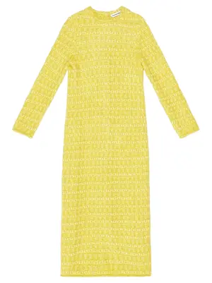 Balenciaga Woven Midi Pencil Dress - Yellow