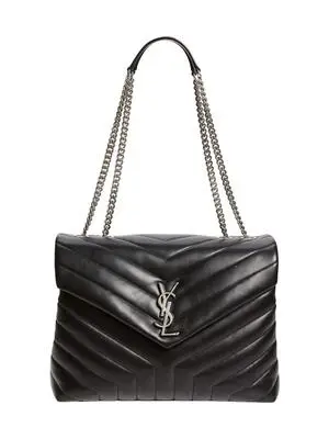 Saint Laurent Loulou Matelassé Leather Shoulder Bag - Nero/nero