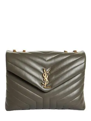 Saint Laurent Loulou Matelassé Leather Shoulder Bag - Storm