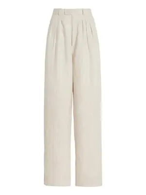 POSSE Louis Pleated Linen Trousers