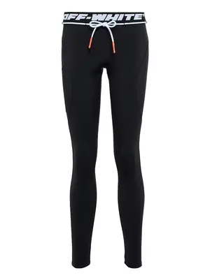Off-White Logo-jacquard Low-rise Leggings - Black