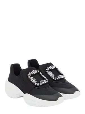 ROGER VIVIER Viv' Run Embellished Sneakers - Black