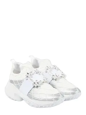 ROGER VIVIER Viv' Run Embellished Sneakers - Silver