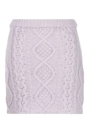 Rokh Cable-knit Mid-rise Skirt - Purple