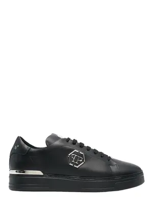 Philipp Plein Hexagon Leather Low-top Sneakers - Black