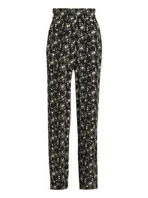GANNI GANNI Floral Print Crepe Straight-Leg Trousers