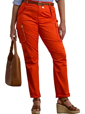 Ralph Lauren Ralph Lauren Cotton Sateen Cargo Pant Orange Lily