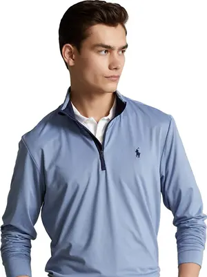Ralph Lauren Ralph Lauren Performance Jersey Quarter-Zip Pullover Channel Blue