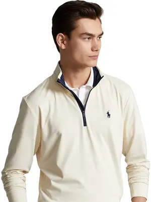 Ralph Lauren Ralph Lauren Performance Jersey Quarter-Zip Pullover Guide Cream