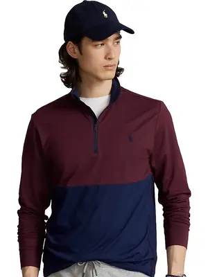 Ralph Lauren Ralph Lauren Performance Jersey Quarter-Zip Pullover Harvard Wine/refined Navy