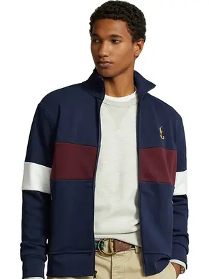 Ralph Lauren Double-Knit Track Jacket Cruise Navy Multi