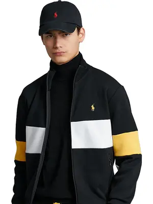 Ralph Lauren Double-Knit Track Jacket Polo Black Multi