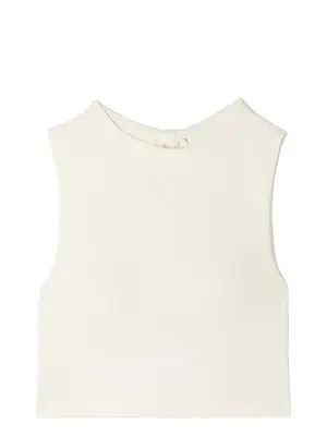 Marysia Victoria Cutout Stretch-seersucker Top - Cream