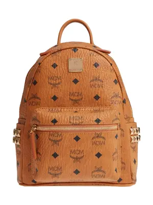 Mcm MCM Stark Mini Backpack With Studs Cognac