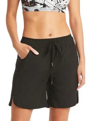 SEA LEVEL 7-inch Stretch Board Shorts - Black