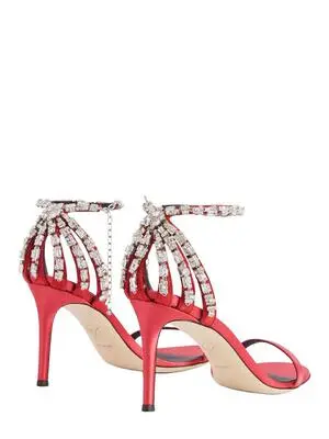 GIUSEPPE ZANOTTI 85mm Adele Crystal Sandals - Red