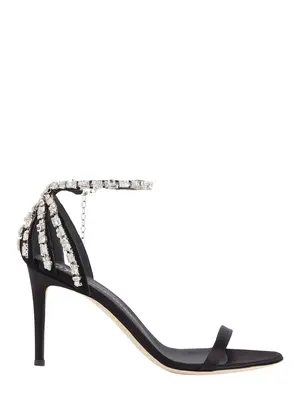 GIUSEPPE ZANOTTI 85mm Adele Crystal Sandals - Black
