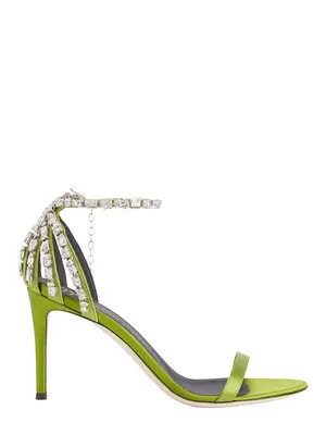 GIUSEPPE ZANOTTI 85mm Adele Crystal Sandals - Green