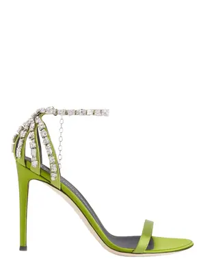 GIUSEPPE ZANOTTI Adele Crystal 105mm Sandals - Green