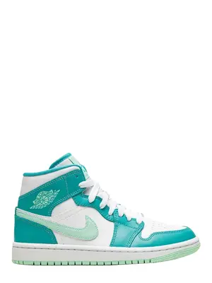 JORDAN Air 1 Mid Washed Teal Sneakers - Blue