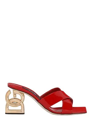 Dolce & Gabbana 3.5 75mm Patent Leather Mules - Red