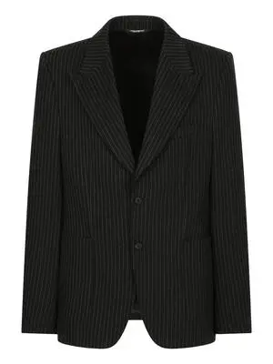Dolce & Gabbana Pinstriped Single-breasted Blazer - Black