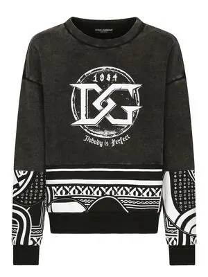 Dolce & Gabbana Graphic-print With Logo Sweatshirt - Black