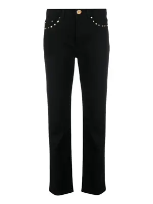 CHIARA FERRAGNI Studded Straight-leg Jeans - Black