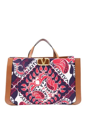 Valentino Garavani Vlogo Signature Bandana-print Tote Bag - Blue