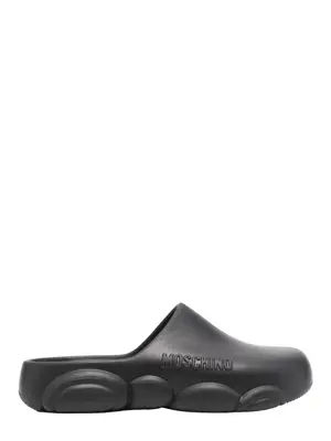 Moschino Embossed Mules - Black