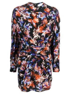 IRO PARIS Merera Abstract-print Mini Dress - Black