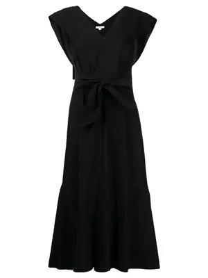 Vince V-neck Midi Dress - Black