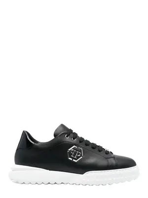 Philipp Plein Low-top Leather Sneakers - Black