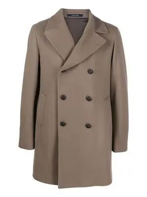 Tagliatore Double-breasted Short Coat - Brown