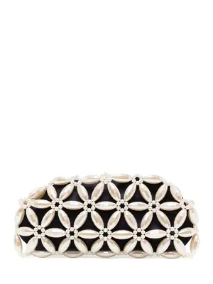 0711 TBILISI Pearl Embellished Clutch - Yellow