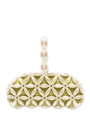 0711 TBILISI Pearl Embellished Tote Bag - Yellow
